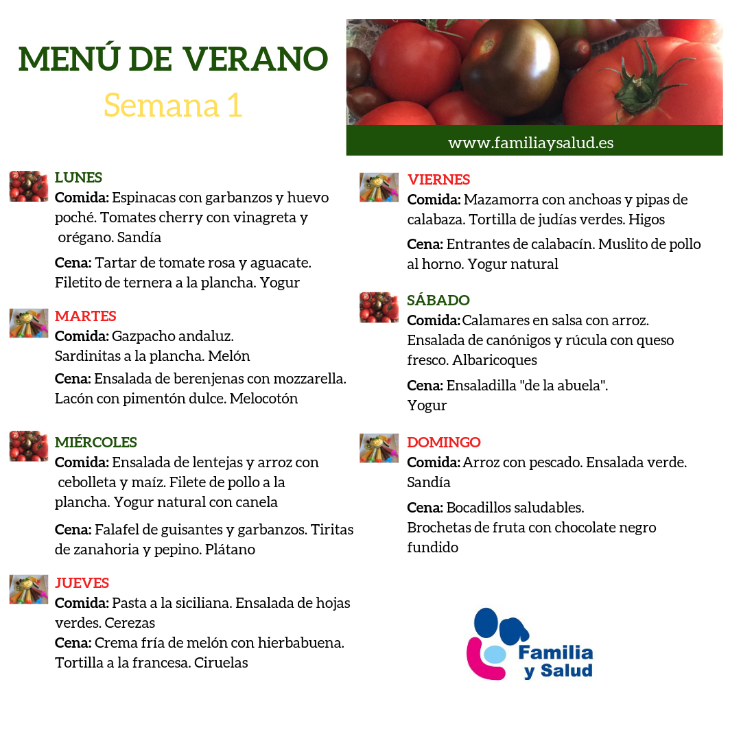 Menú de temporada: Verano 1 | Familia y Salud
